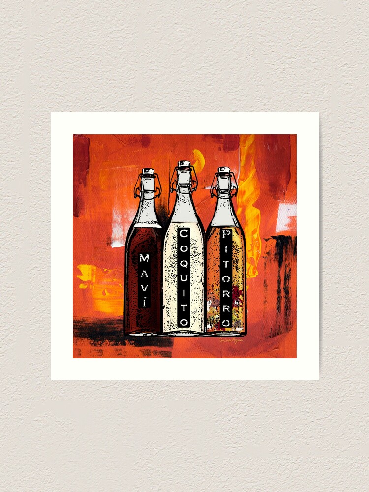 "Mavi, Coquito, Pitorro Puerto Rico Traditional Drinks" Art Print for ...