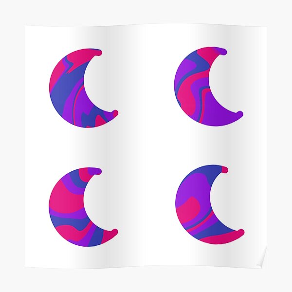 "Cute Moons - Bisexual Pride Flag" Poster for Sale by GhostLonging | Redbubble