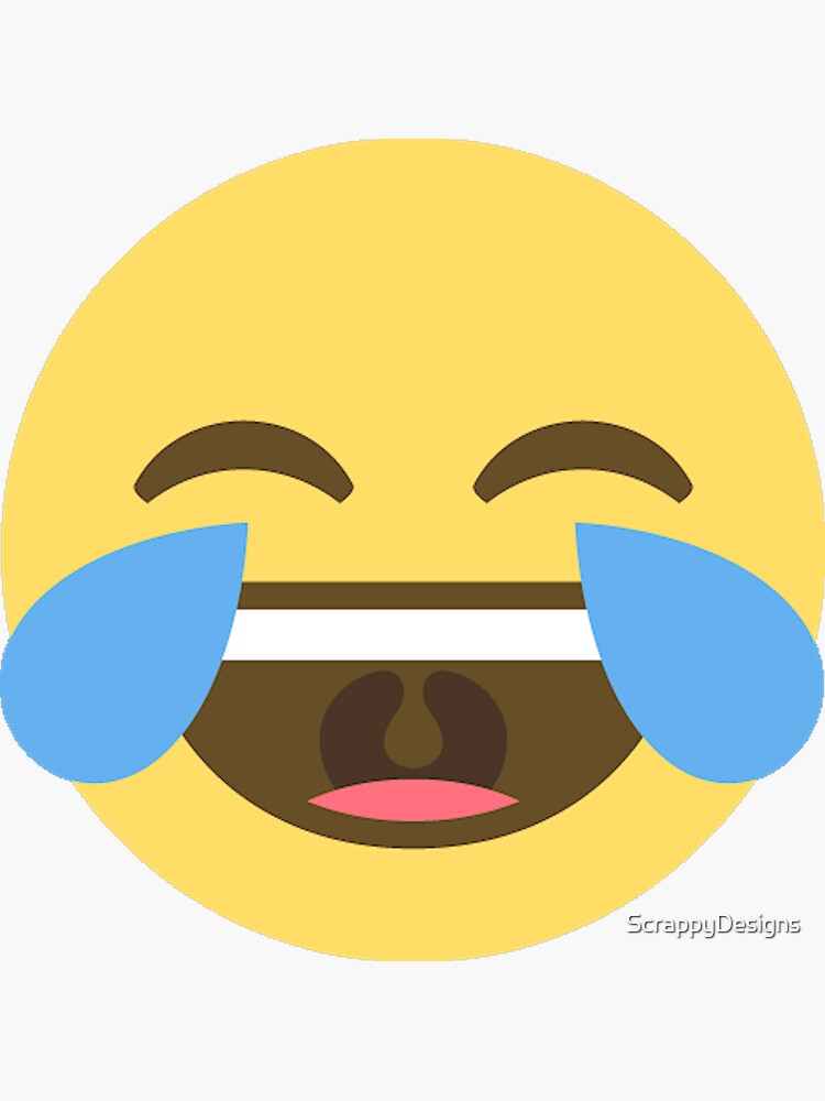 "Laughing emoji" Sticker for Sale by ScrappyDesigns | Redbubble