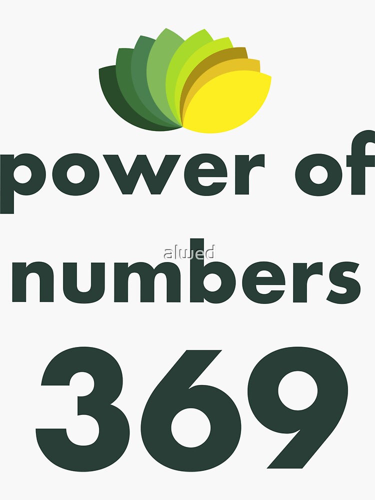 "power of numbers 369 and logo" Sticker for Sale by alwed | Redbubble