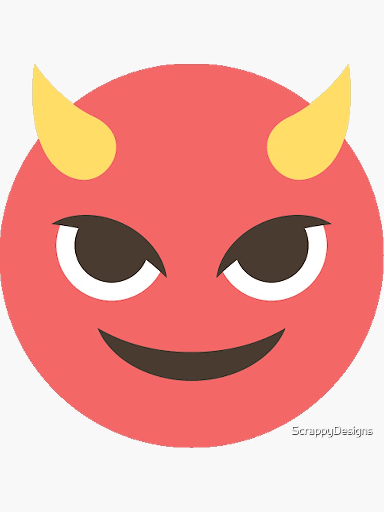 "Devil emoji" Sticker for Sale by ScrappyDesigns | Redbubble