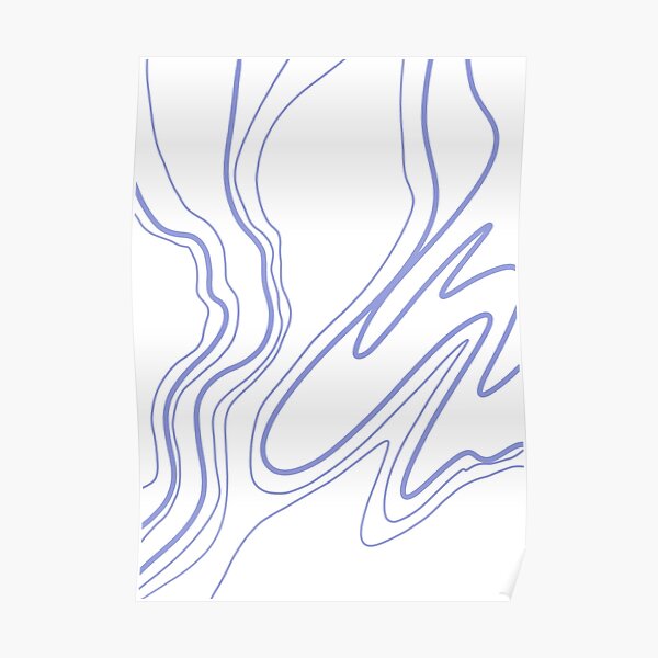 "blue wiggle Line art work " Poster for Sale by tenkenryujin | Redbubble