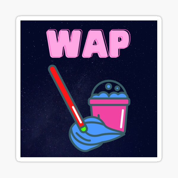"Wap Mop And Bucket" Sticker by WoodburyLake | Redbubble