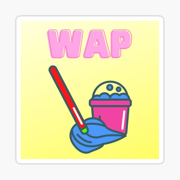 "Wap Mop And Bucket" Sticker by WoodburyLake | Redbubble
