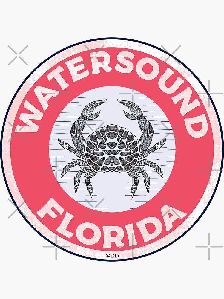 "Watersound Florida Crab 30A 30 A Emerald Coast Walton County" Sticker ...