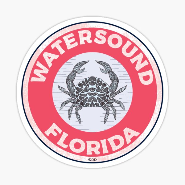 "Watersound Florida Crab 30A 30 A Emerald Coast Walton County" Sticker ...