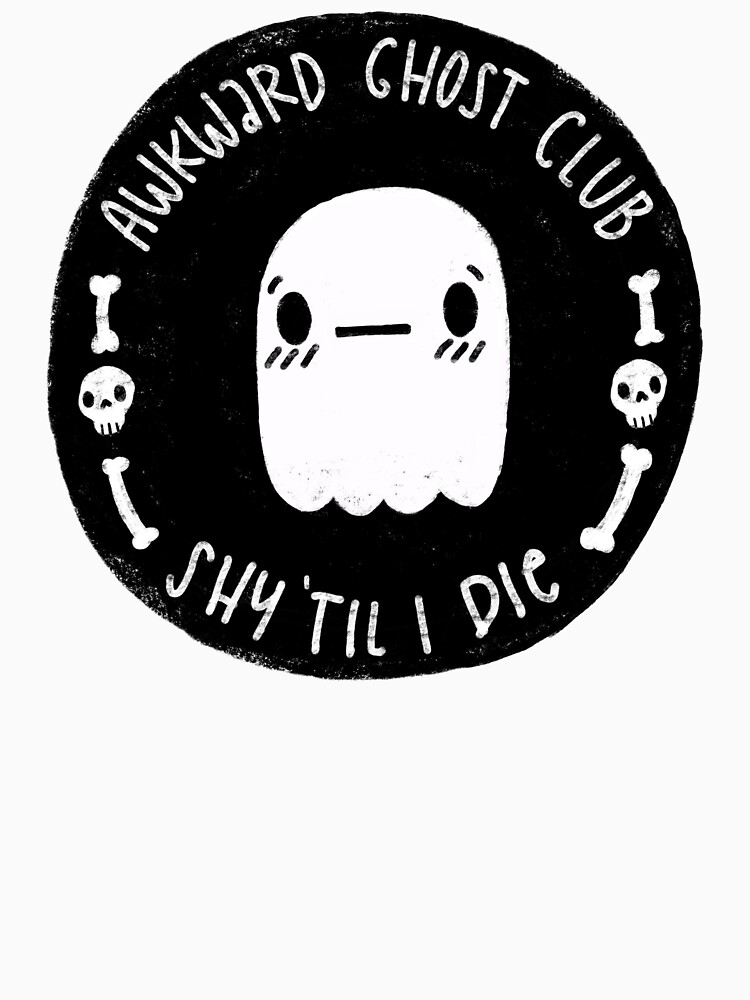 "Awkward Ghost Club Black" T-shirt by nikkigoodrich | Redbubble