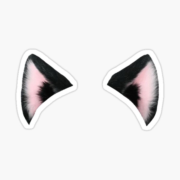 "cat ears" Sticker for Sale by mtngbl | Redbubble