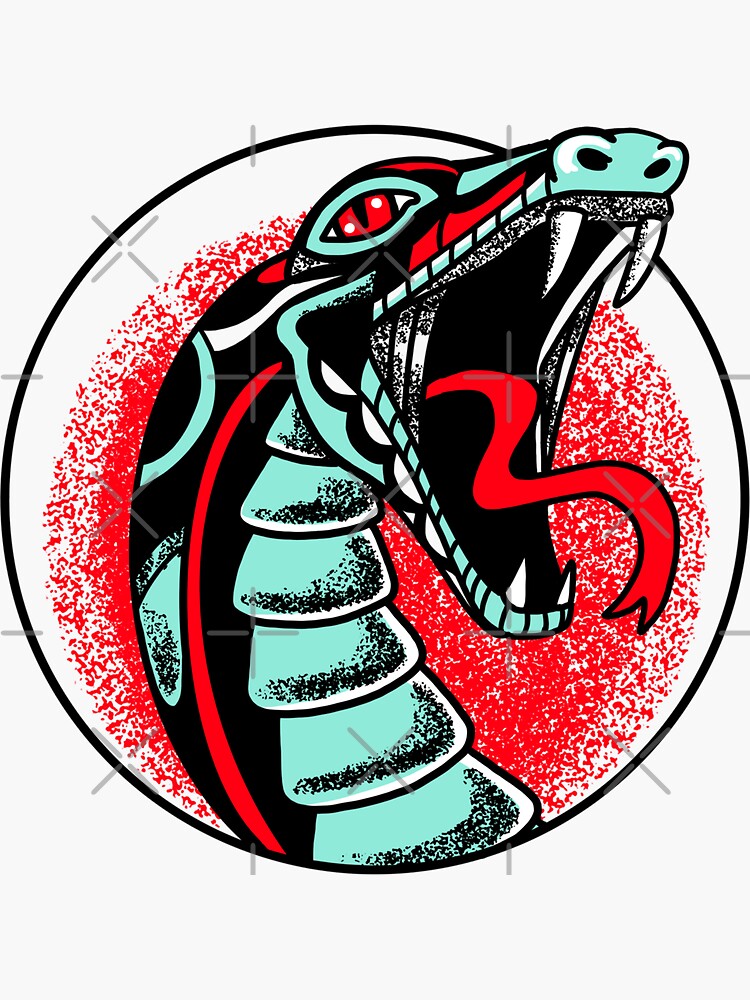 "Old School Snake Tattoo Style V2 Designs" Sticker for Sale by ...