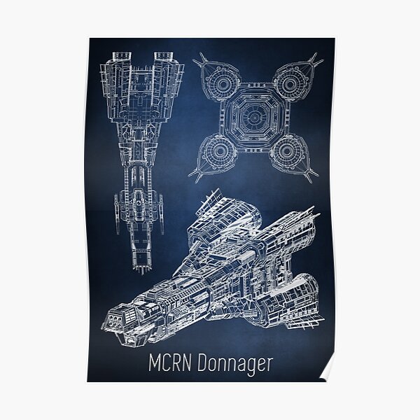 "The Expanse MCRN Donnager Blueprint" Poster for Sale by NicFullerArt ...