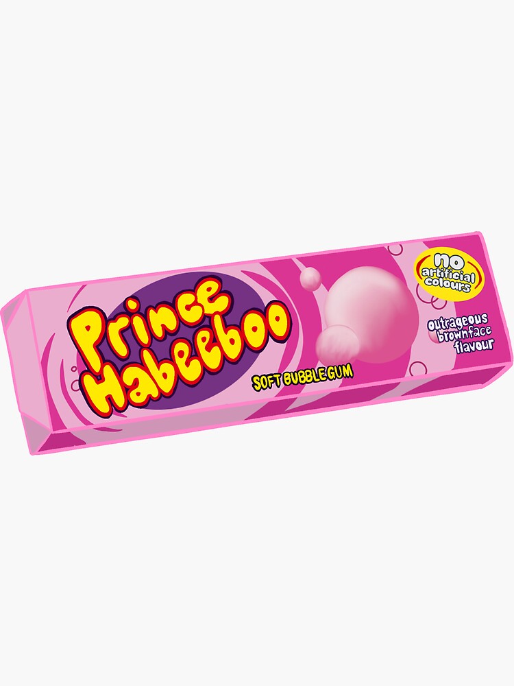 "Prince Habeeboo IS chewing gum" Sticker for Sale by Click Thoughts ...