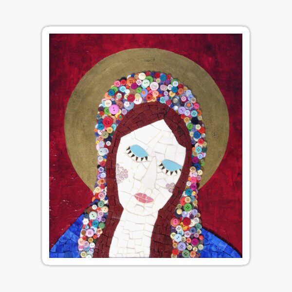 "Mosaic - Mother Mary" Sticker by mistflowerart | Redbubble