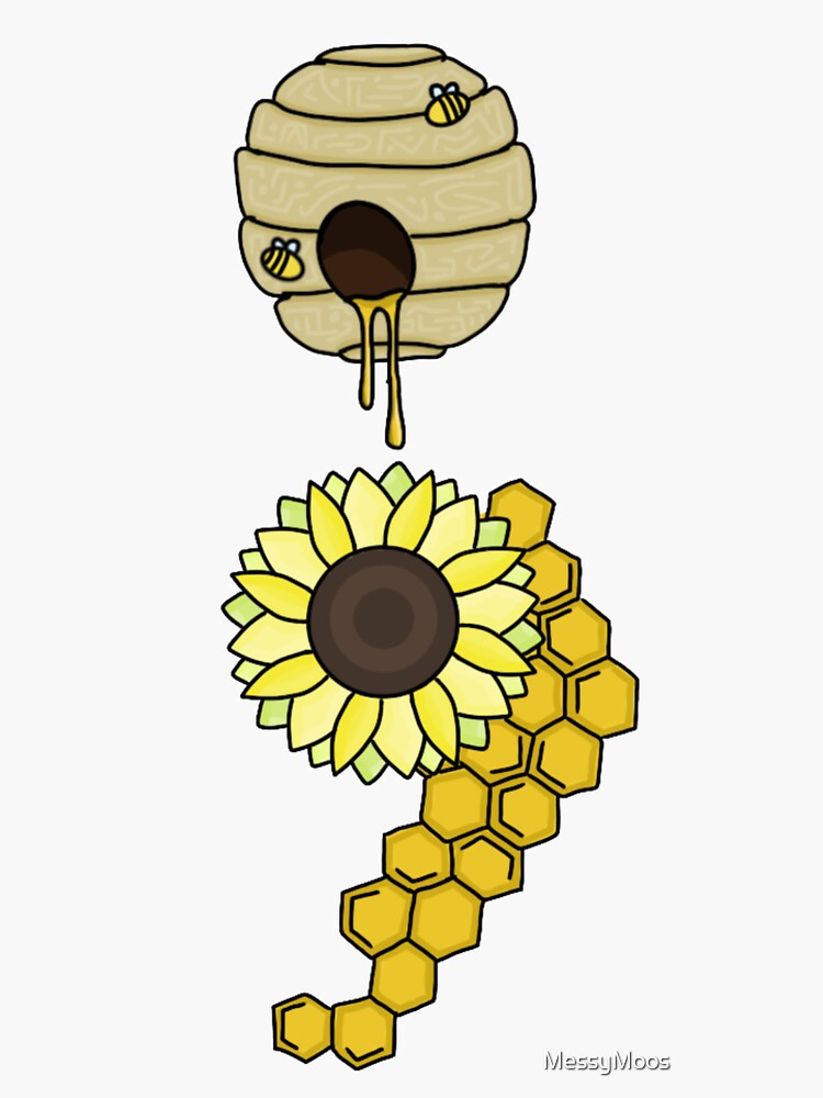 "Bee Theme Semi Colon" Sticker by MessyMoos | Redbubble