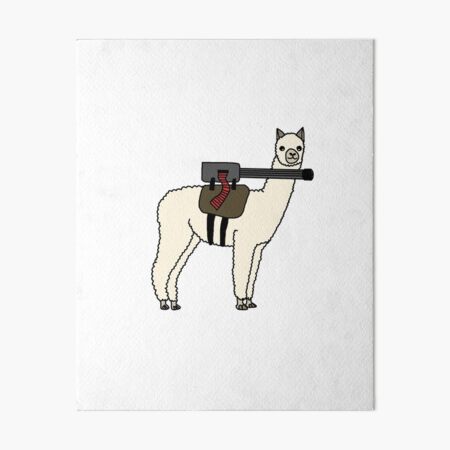 "Alpaca with machine gun" Art Board Print for Sale by luisraultg ...