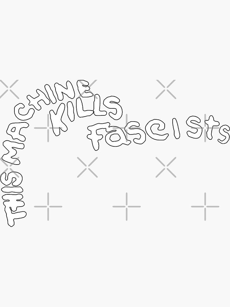 "Woody Guthrie This Machine Kills Fascists Guitar" Sticker for Sale by ...