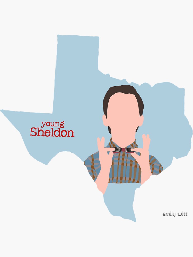 "Young Sheldon Texas" Sticker for Sale by emily-witt | Redbubble