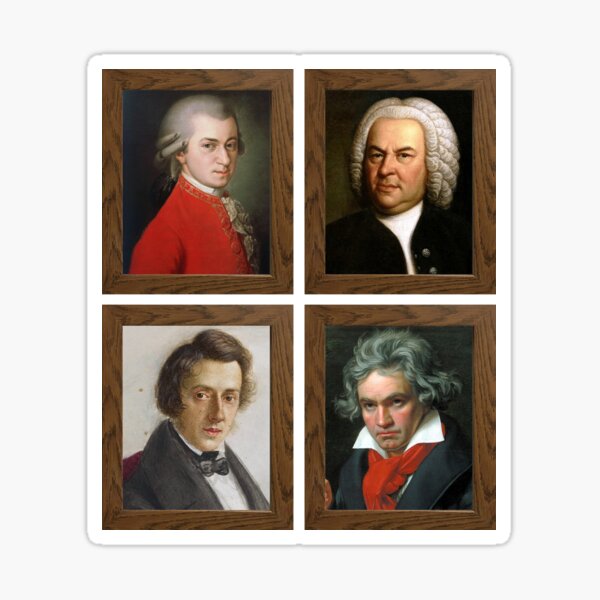 "Famous Classical Composers" Sticker for Sale by ErwandArt | Redbubble