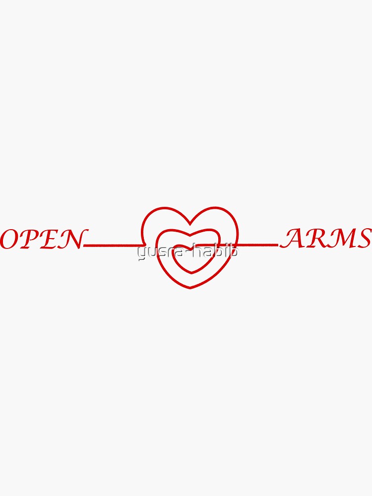 "open arms" Sticker by yusra-habib | Redbubble