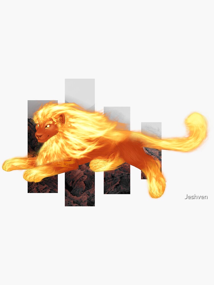 "Firelands Cat " Sticker for Sale by Jeshven | Redbubble