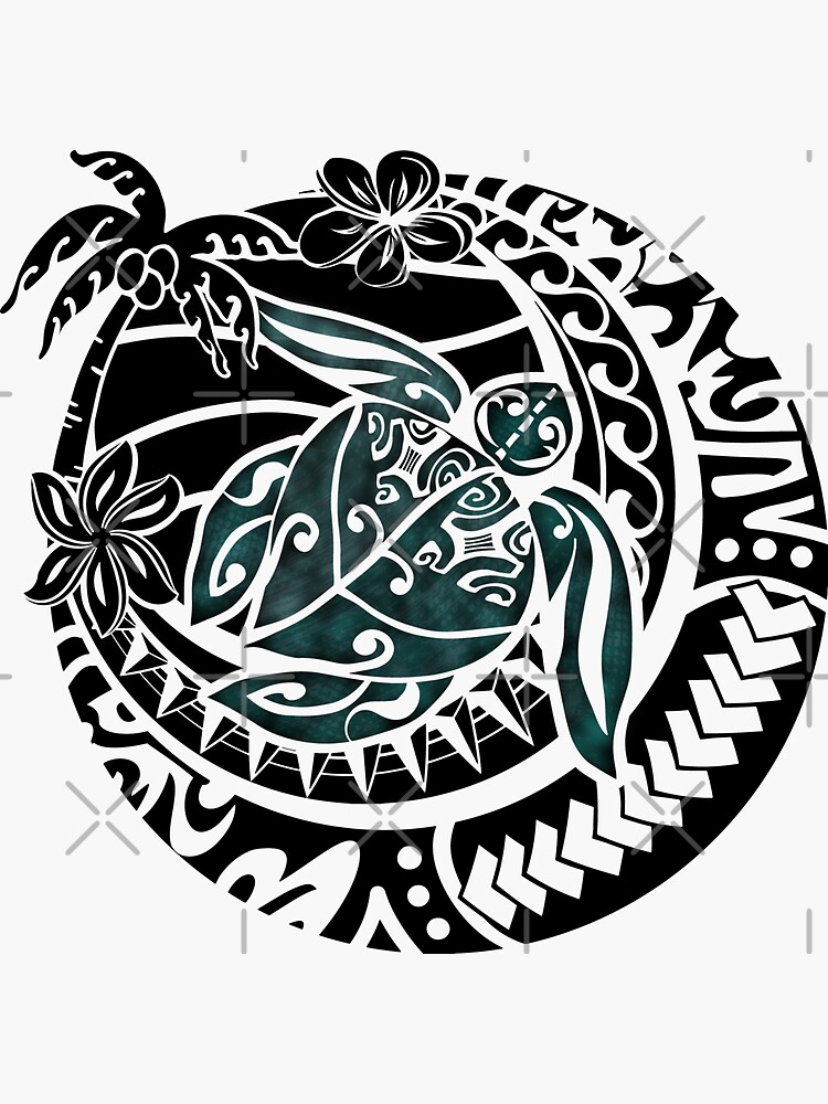 "Black And White Tribal Turtle Decal" Sticker for Sale by sunnthreads ...