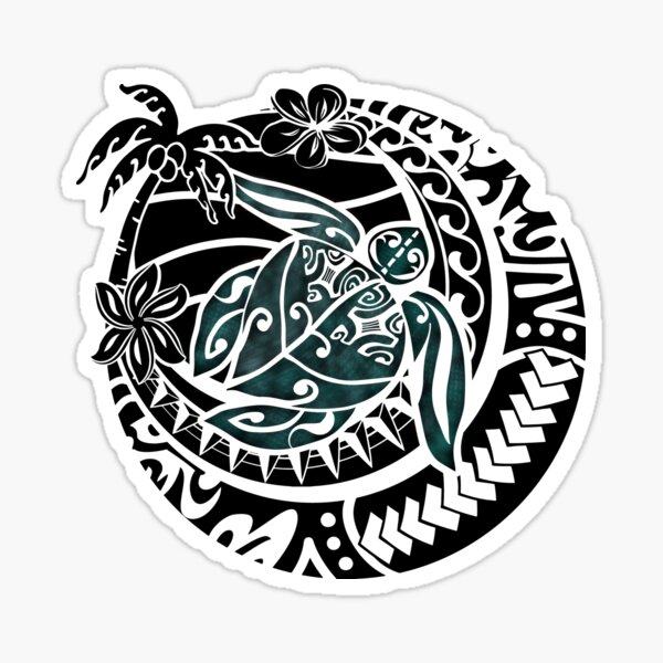 "Black And White Tribal Turtle Decal" Sticker for Sale by sunnthreads ...