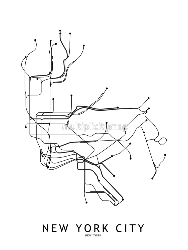 New York City Subway Map Premium Matte Vertical Poster sold by Mamadu ...