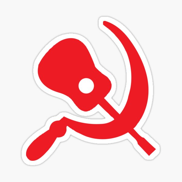 "Guitar and Sickle" Sticker for Sale by postlopez | Redbubble