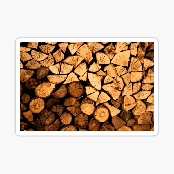 "Firewood wall" Sticker for Sale by kims-club | Redbubble