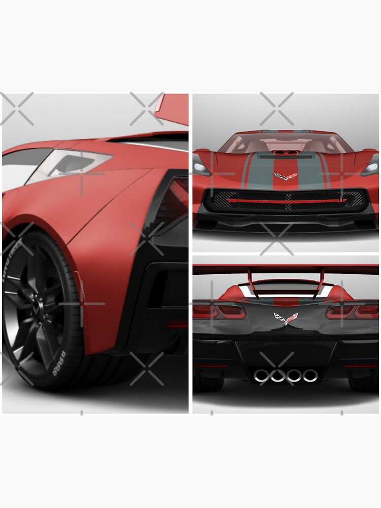 "Front Rear View Chevrolet Corvette C7" Sticker for Sale by ...