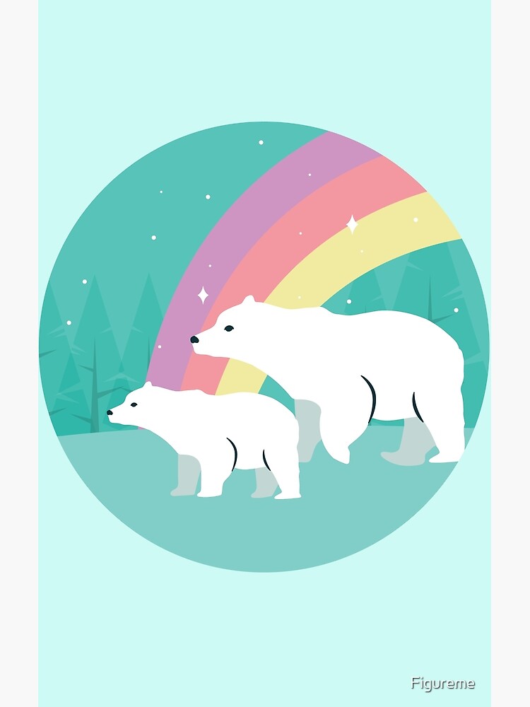 "Rainbow Polar Bear" Poster by Figureme | Redbubble
