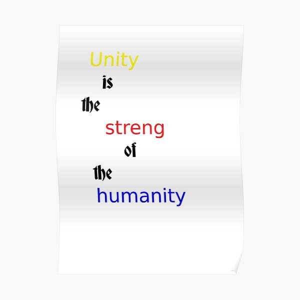 Unity Is Strength Posters | Redbubble