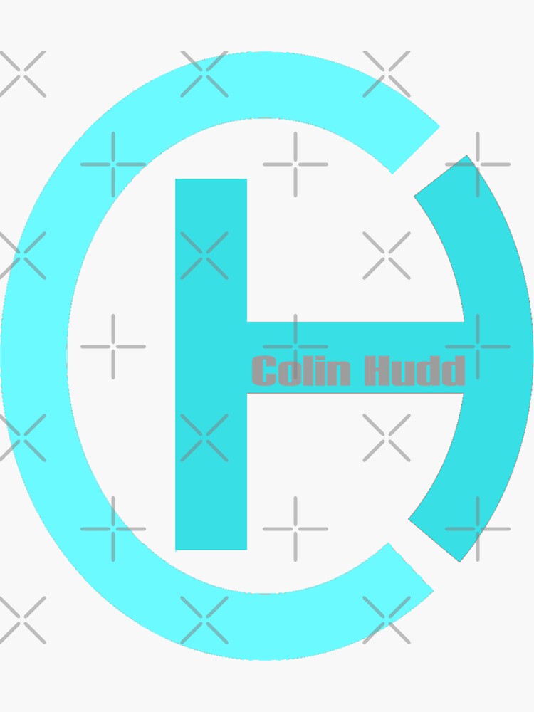 "Colin Hudd Logo in Blue Turquoise London UK" Sticker by colinhudd ...