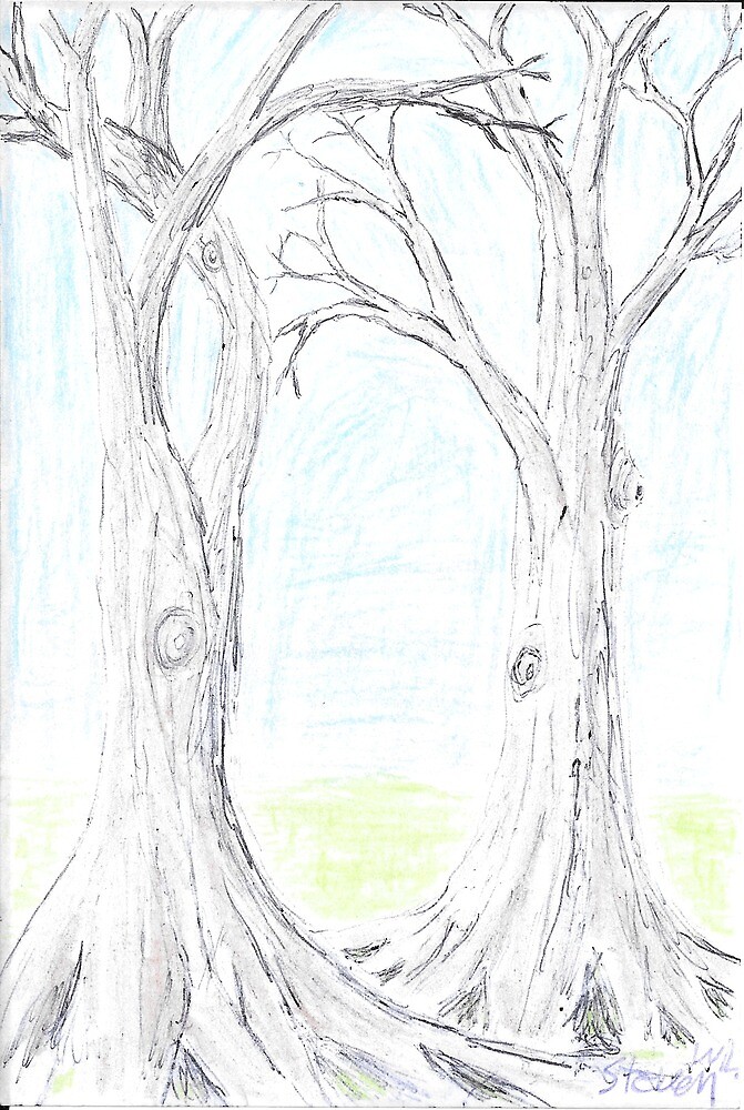 "Drawing of two trees" by magnetite360 | Redbubble