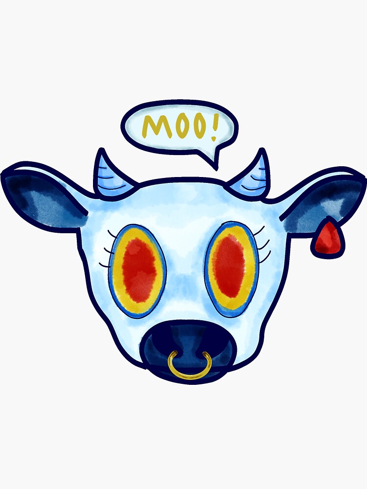 "moo moo cow" Sticker for Sale by toucanloops | Redbubble