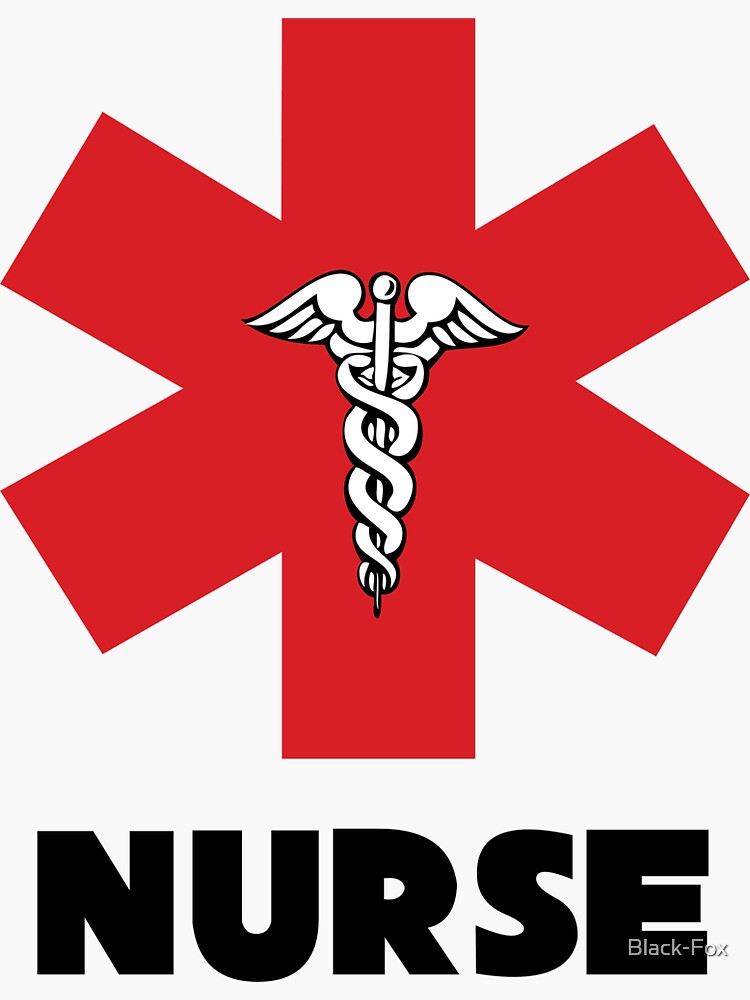 "NURSE RED SIGN" Sticker by Black-Fox | Redbubble