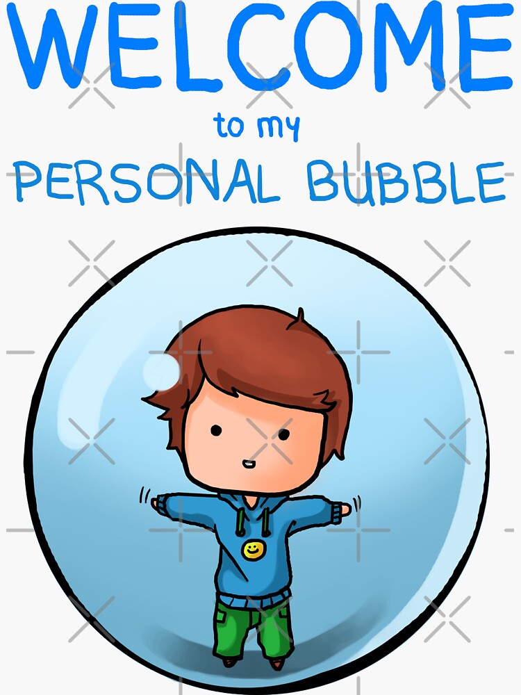 "Personal Bubble - Male" Sticker for Sale by shellz-art | Redbubble