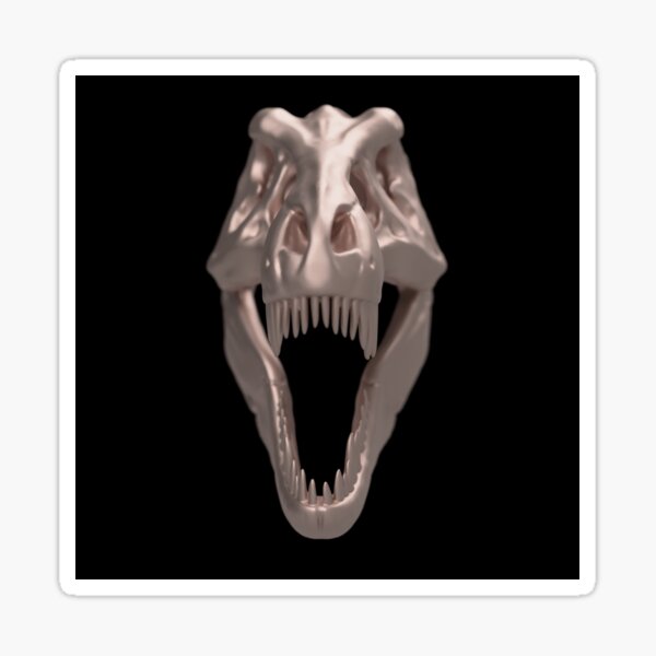 "Tyrannosaurus Rex skull, t-rex teeth" Sticker by bugler-design | Redbubble