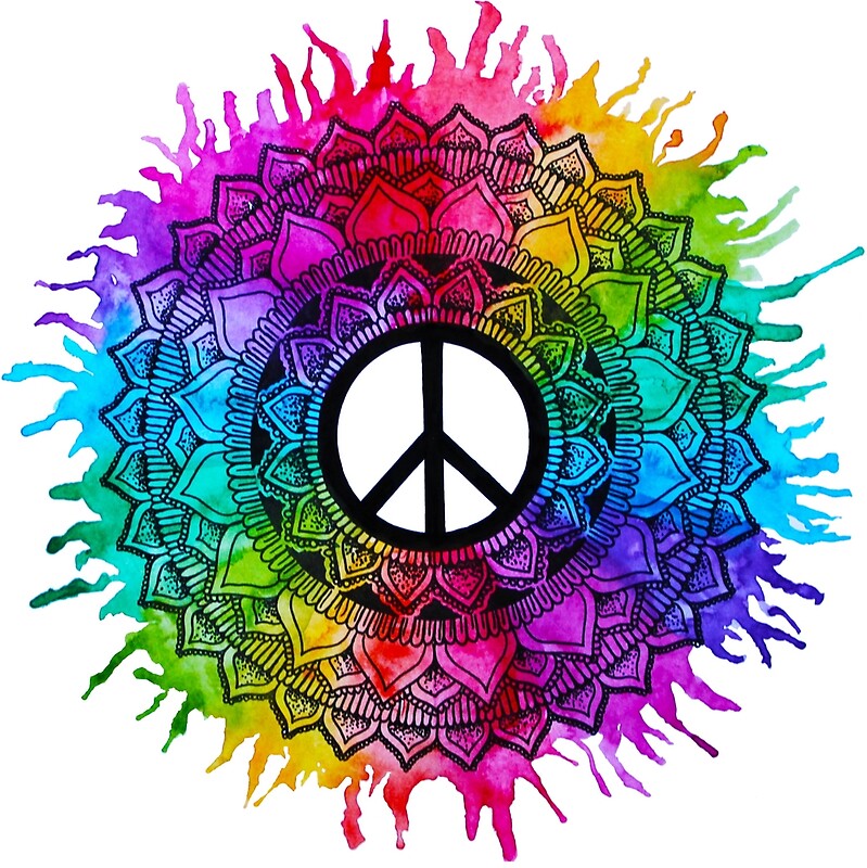 "Watercolour Rainbow Splatter Peace Mandala" by art-and-soul | Redbubble