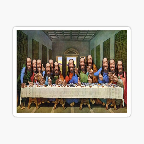 "Buddy Jesus- Last Supper" Sticker by KiwiPenguin | Redbubble