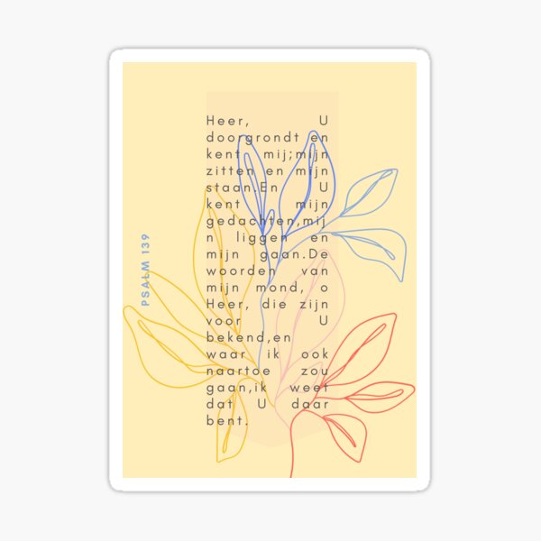 "psalm 139" Sticker for Sale by SeasonsOfSijsje | Redbubble