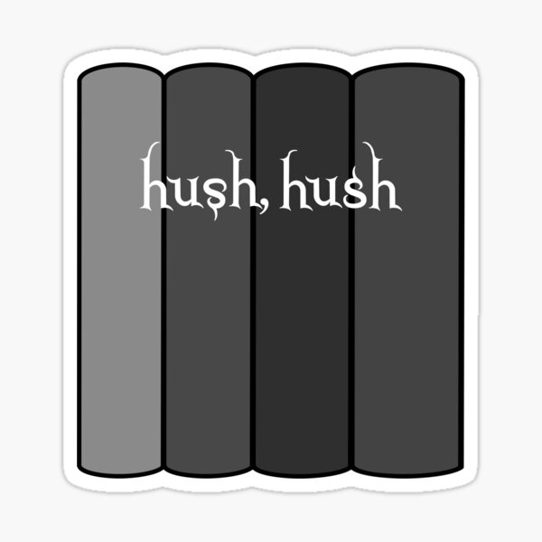 "Hush, Hush Bookstack" Sticker for Sale by doodlesbyCara | Redbubble