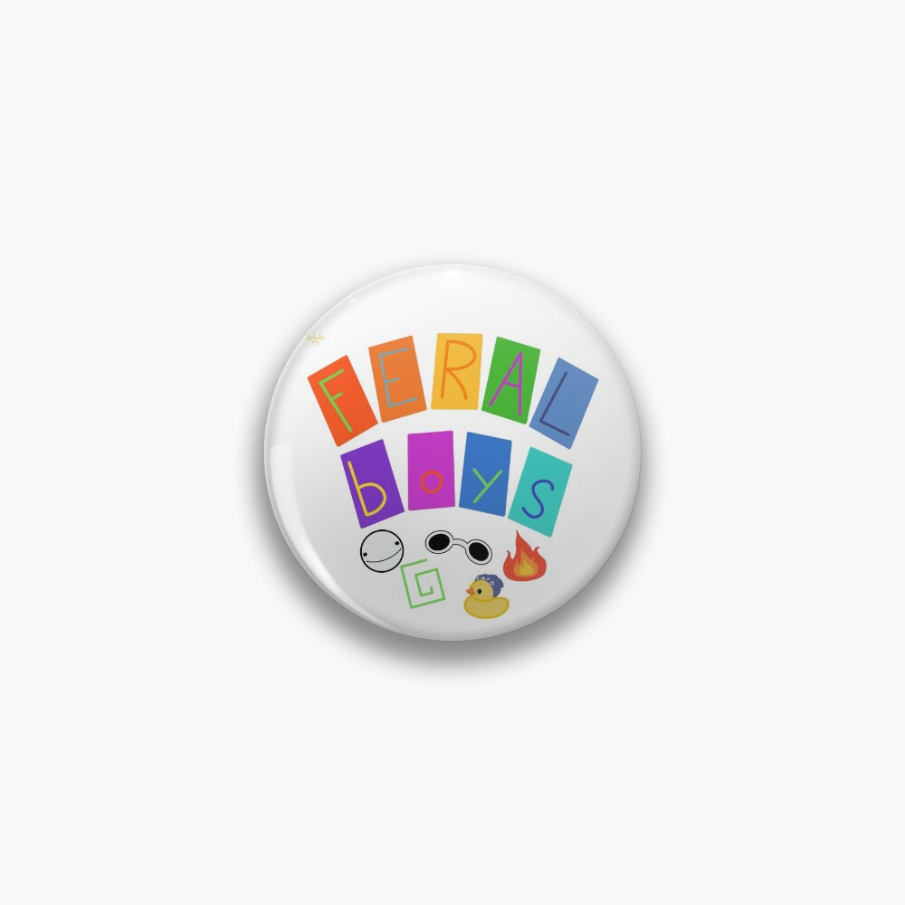 "The Feral Boys (DSMP, White)" Pin for Sale by fueledbypj | Redbubble