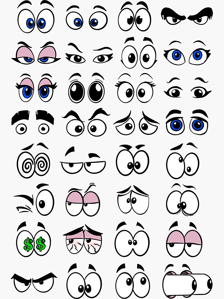 Pegatina «Mirada de dibujos animados» de Nico97431 | Redbubble