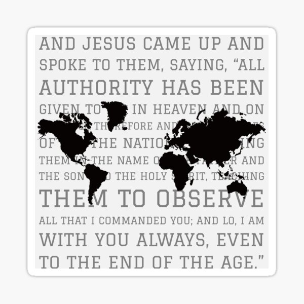 "The Great Commission World Map" Sticker by TheRisingSon | Redbubble