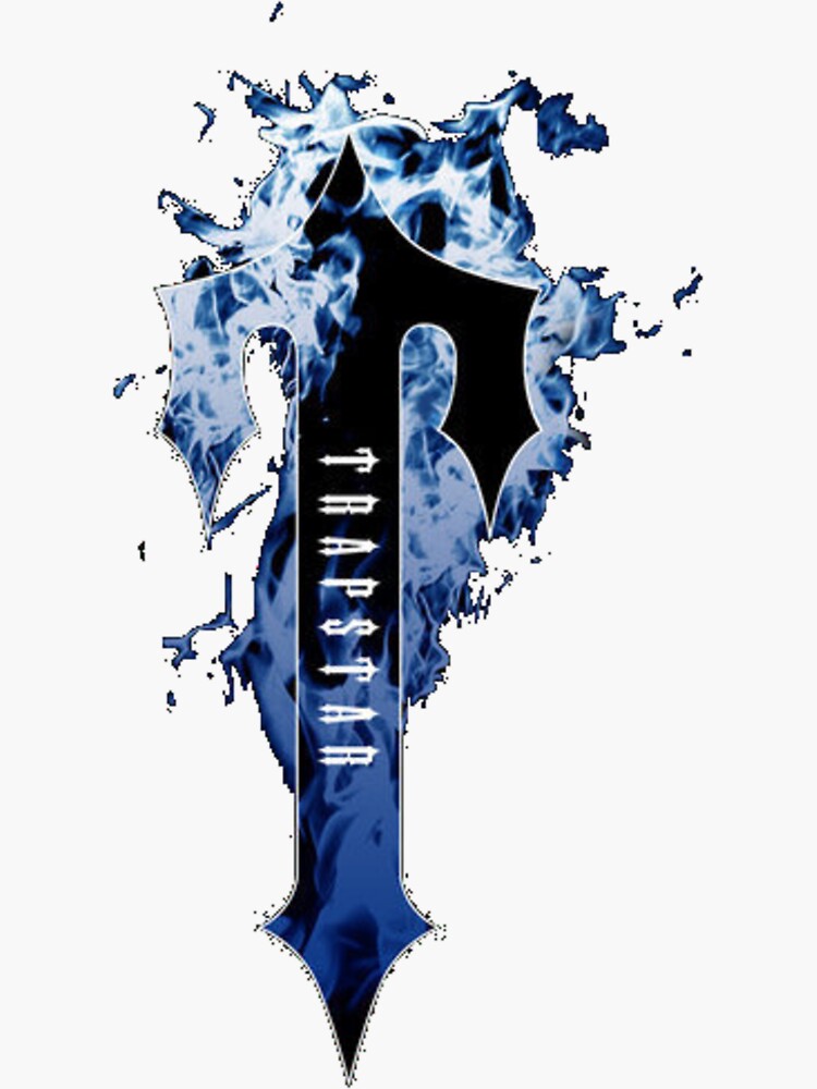 "Trapstar blue fire" Sticker by Sameroo312 | Redbubble