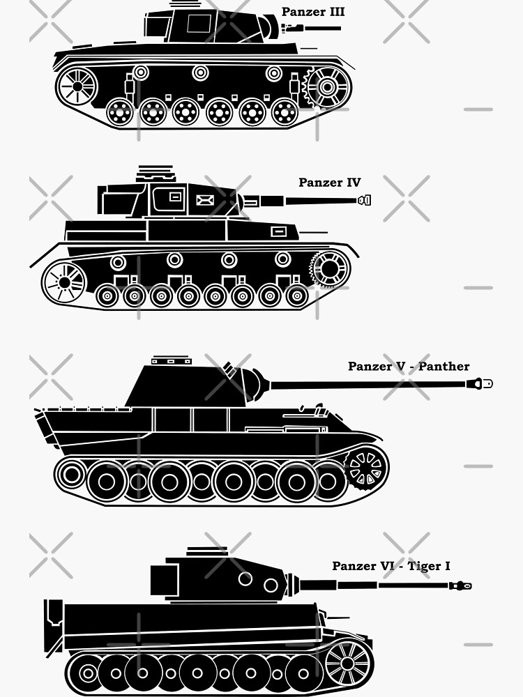 "Panzer Tank Collection" Sticker for Sale by rogue-design | Redbubble