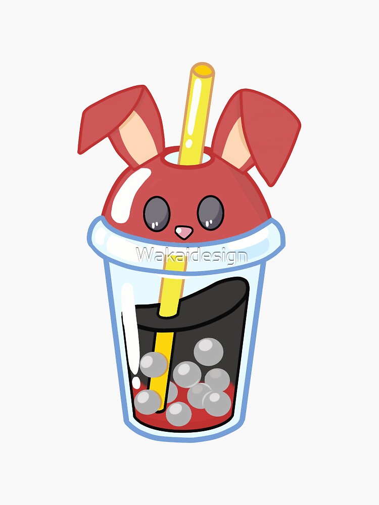 "red velvet bubble tea" Sticker by Wakaidesign | Redbubble