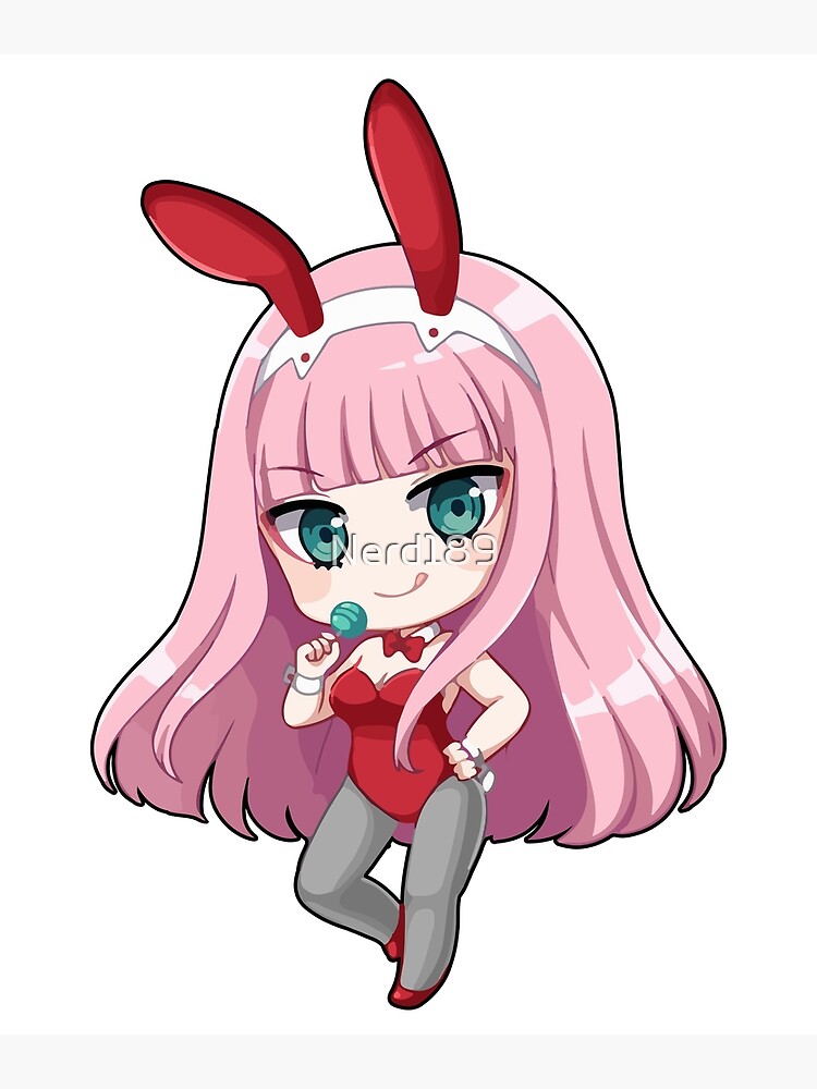 "Zero Two 002 Bunny Girl Chibi" Poster by Nerd189 | Redbubble