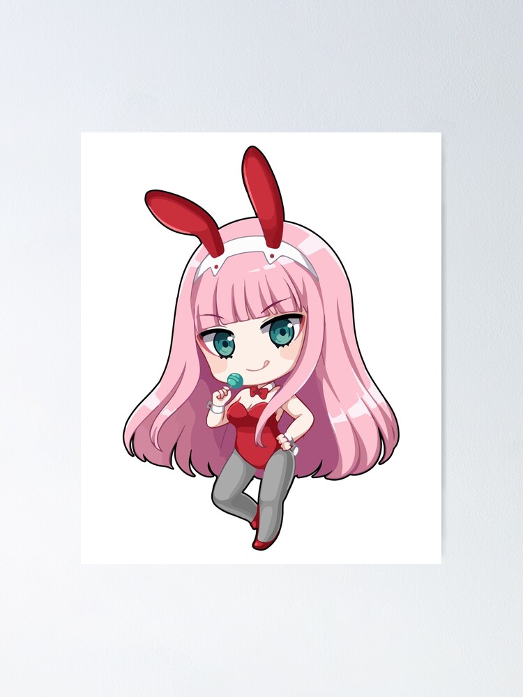 "Zero Two 002 Bunny Girl Chibi" Poster by Nerd189 | Redbubble