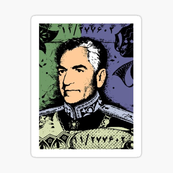 "SHAH OF IRAN" Sticker for Sale by IMPACTEES | Redbubble